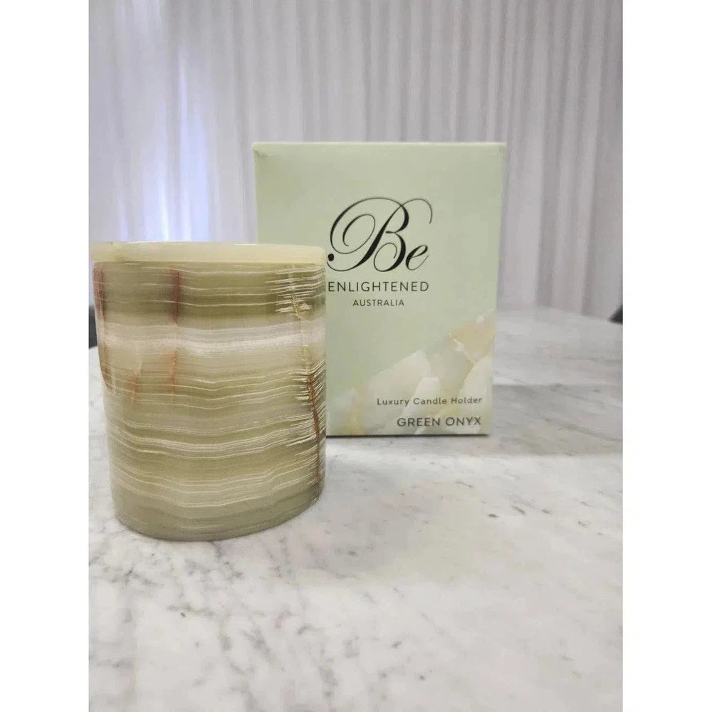 Green Onyx Luxury Candle Holder by Be Enlightened